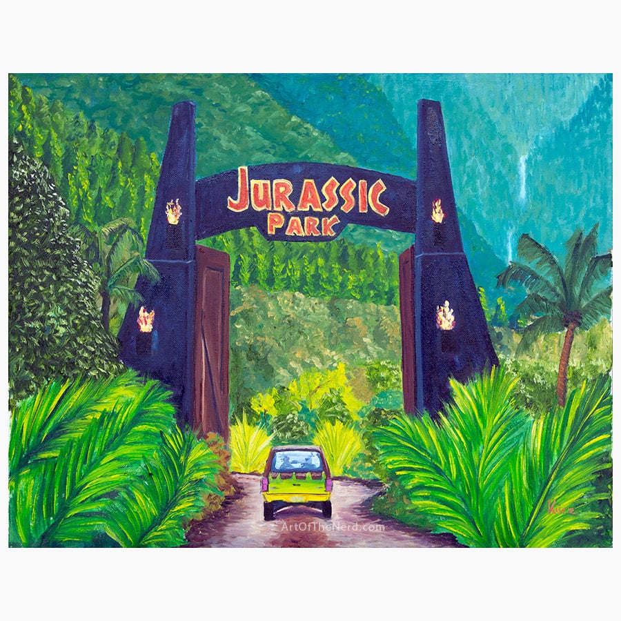 Welcome to Jurassic Park | Art of the Nerd - Oil Paintings by Kevin Kurz